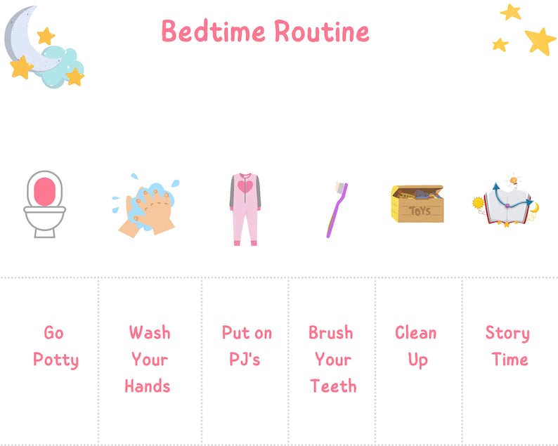 Kid's Daily Routine Chore Chart, Printable Visual Routine, Kids Daily ...