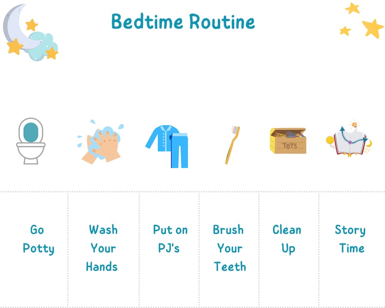 Kid's Daily Routine Chore Chart, Printable Visual Routine, Kids Daily ...