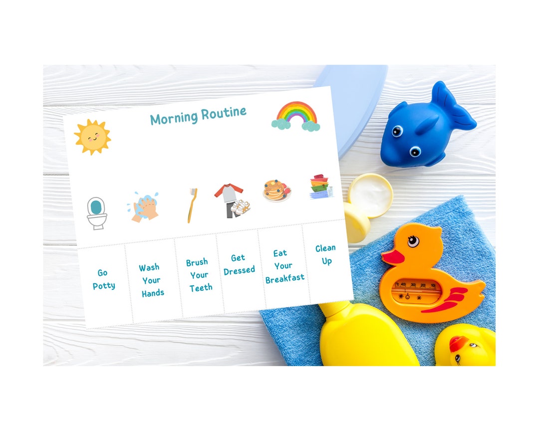 Kid's Daily Routine Chore Chart, Printable Visual Routine, Kids Daily ...