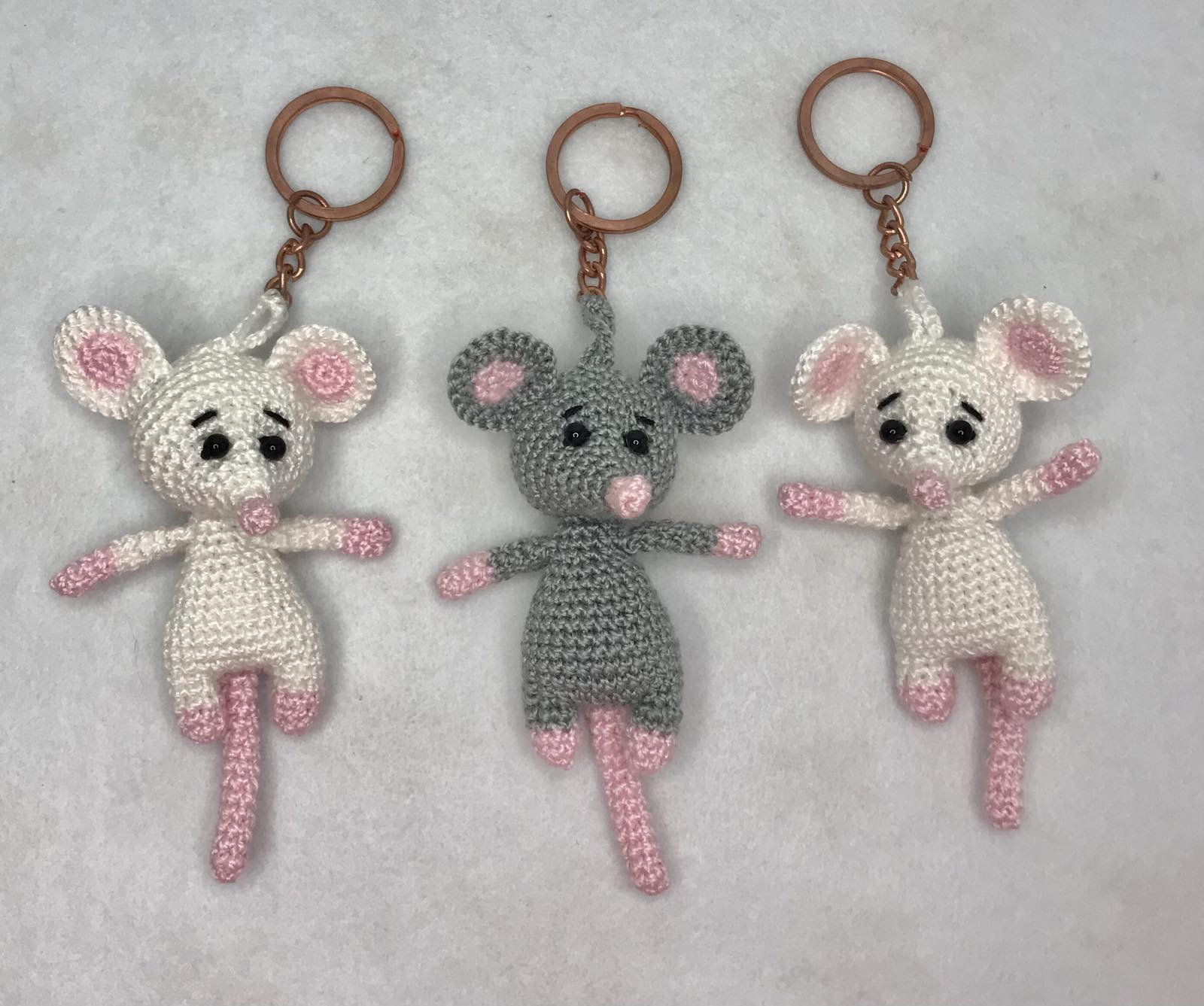 Hand Knitted Mouse Keyring 10cm - Etsy UK