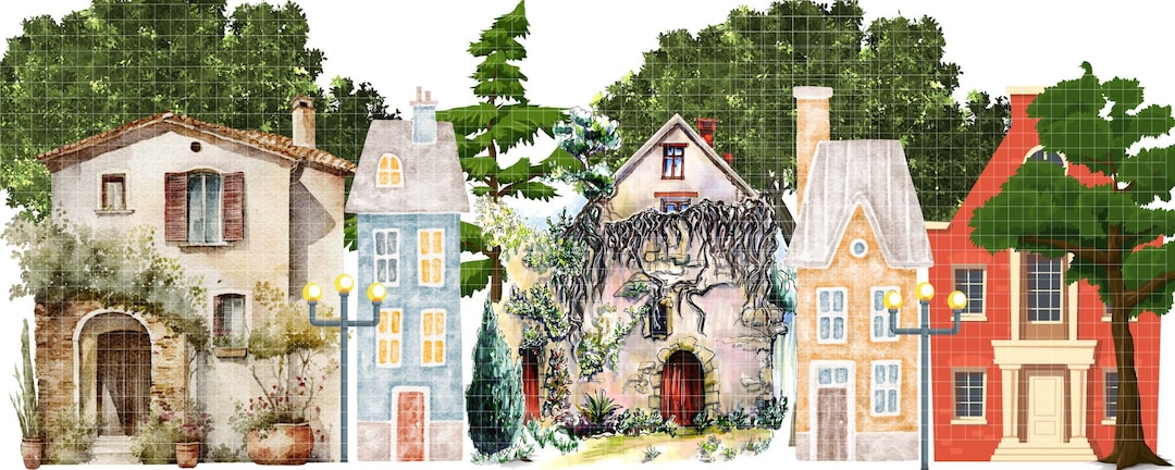 Small Village Border Digital Download - Etsy UK