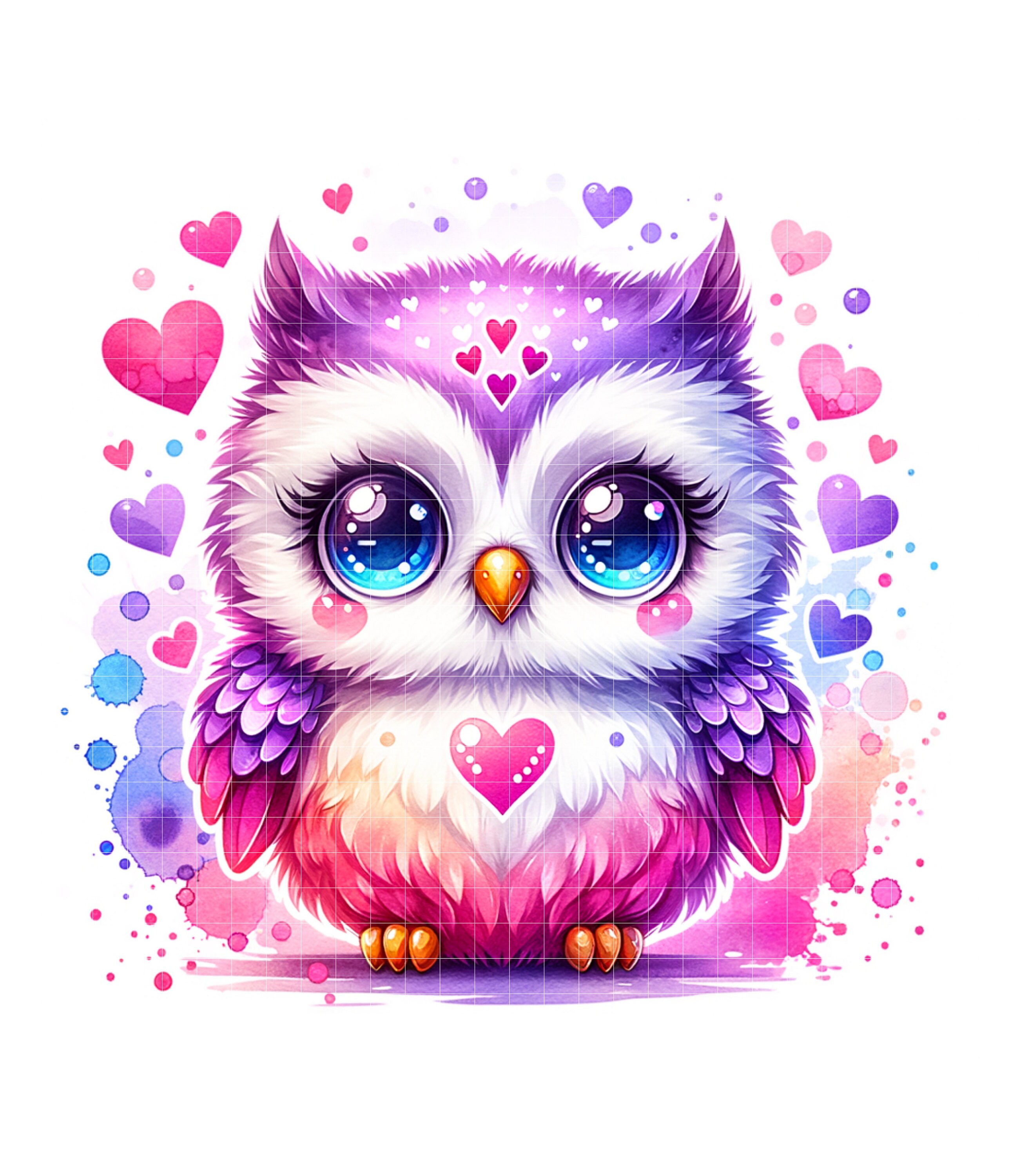 Purple and Pink Owl - Etsy
