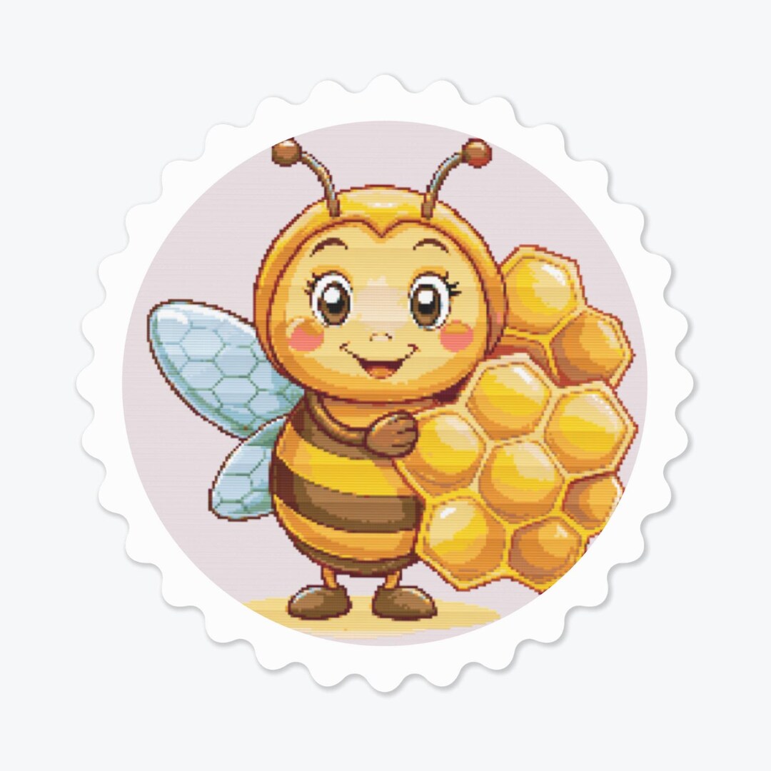 Cross Stitch Bee and Honey, Bee Cross Stitch, Honey Cross Stitch, Comb ...