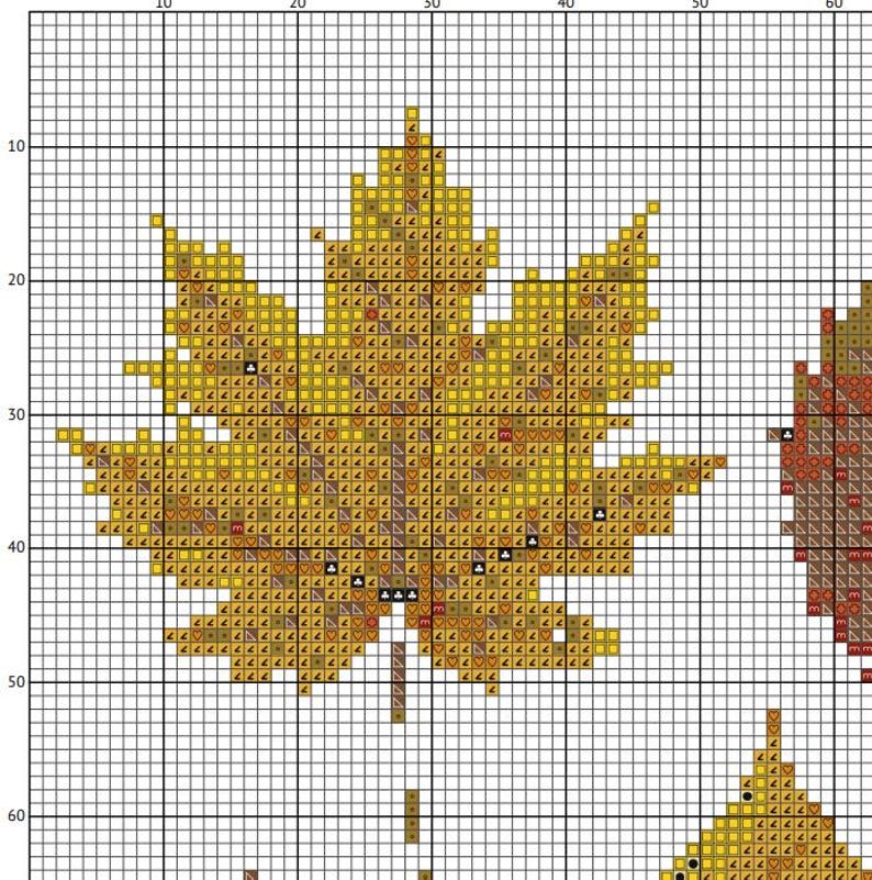 Handcrafted Autumn Leaves Cross Stitch Art - Fall Home Decor, Cross ...