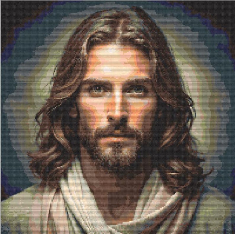Jesus Cross Stitch, Jesus Cross Stitch Pattern, Christian Art Cross ...