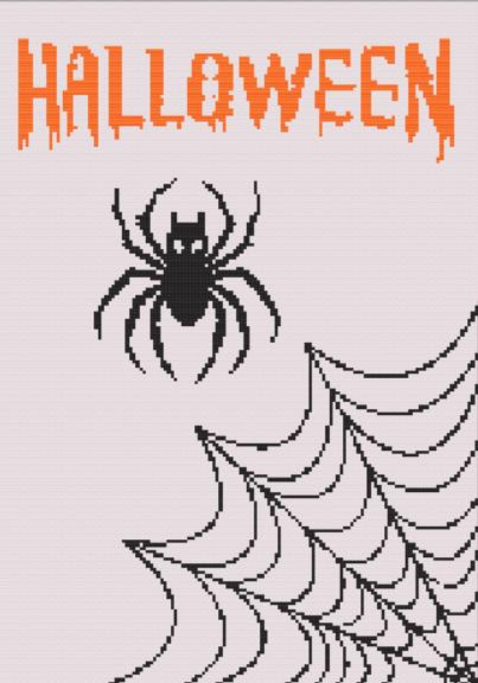 Halloween Spider, Spider Cross Stitch, Cross Stitch Chart, Cross Stitch ...