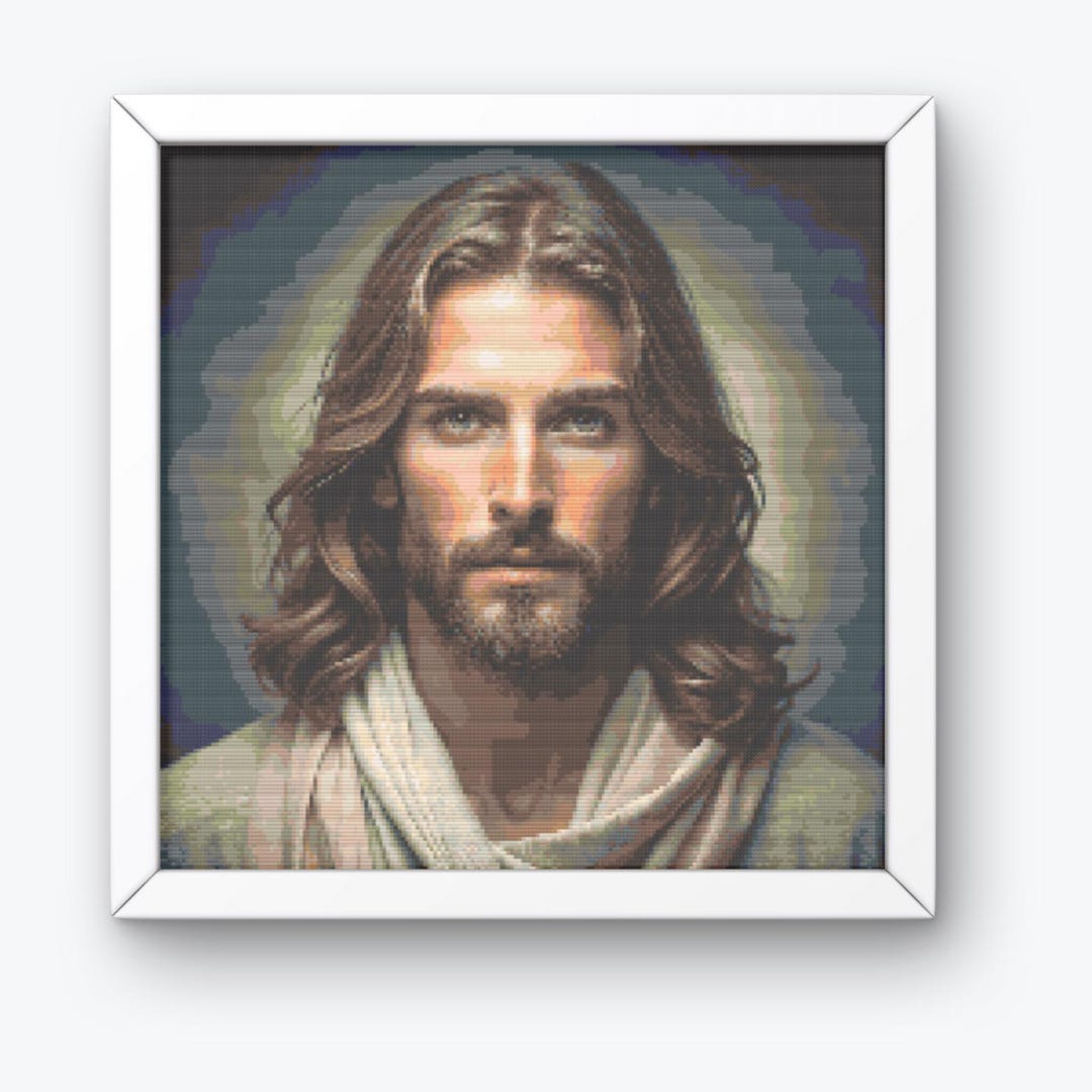 Jesus Cross Stitch, Jesus Cross Stitch Pattern, Christian Art Cross ...