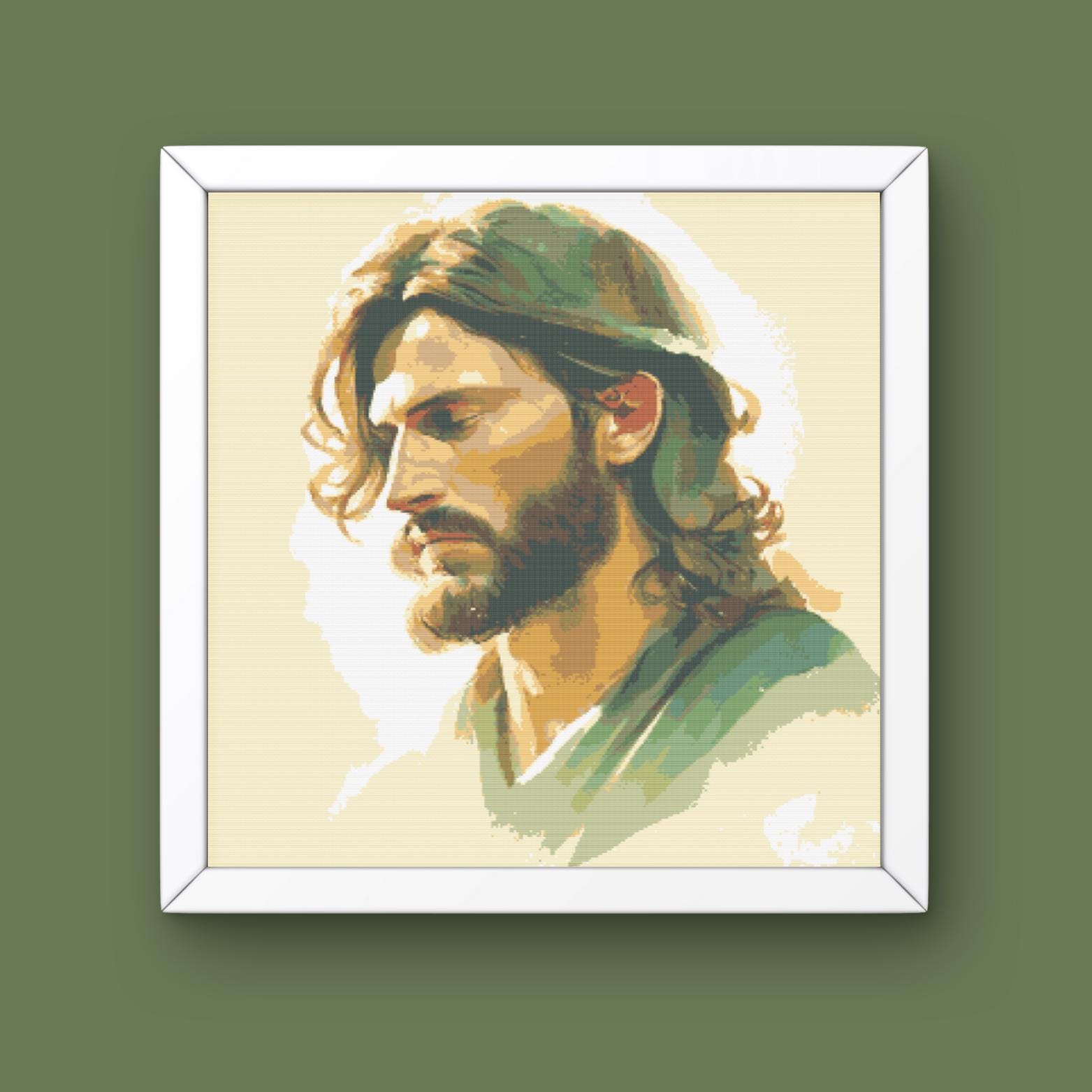 Jesus Cross Stitch, Jesus Cross Stitch Pattern, Christian Art Cross ...