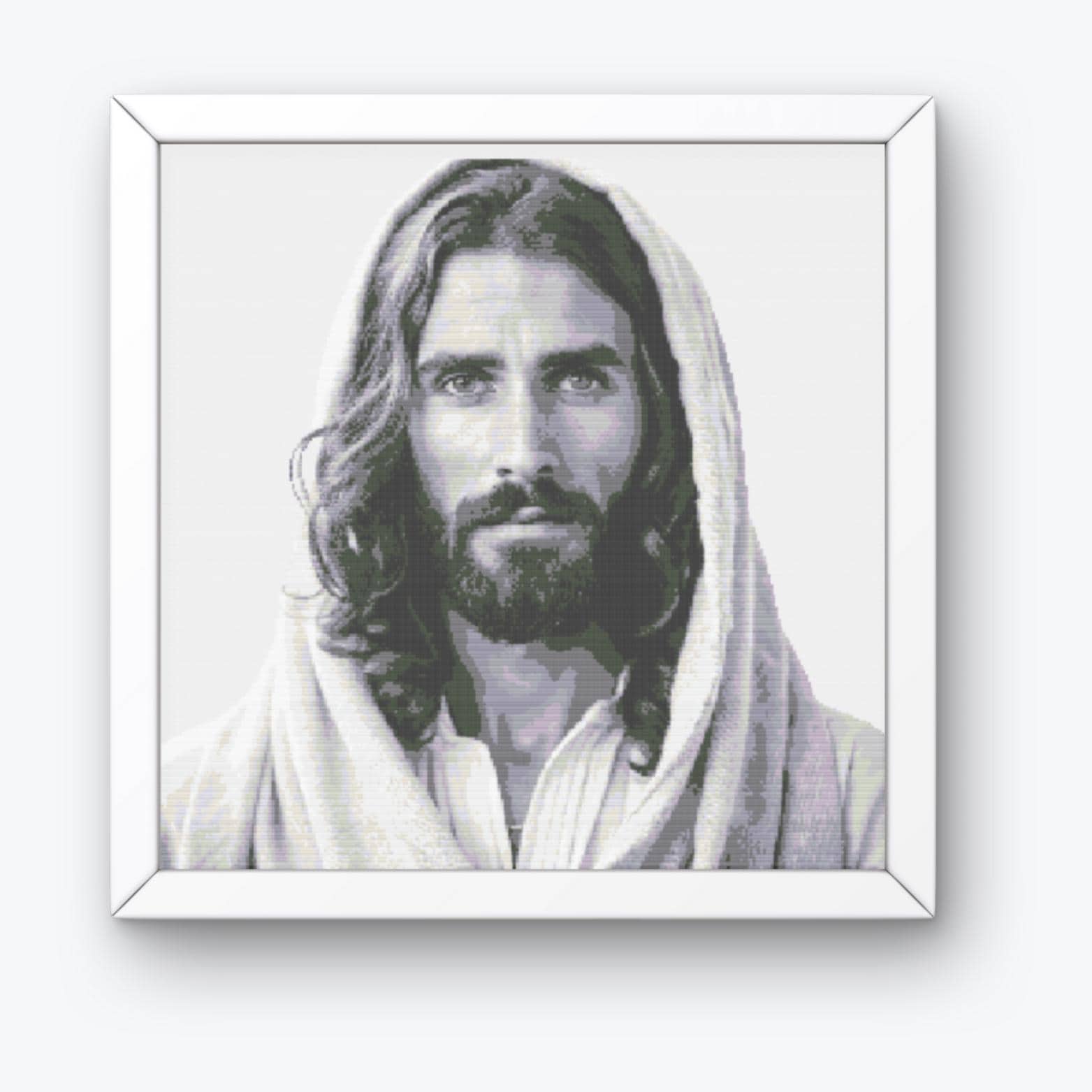 Jesus Cross Stitch, Jesus Cross Stitch Pattern, Christian Art Cross ...