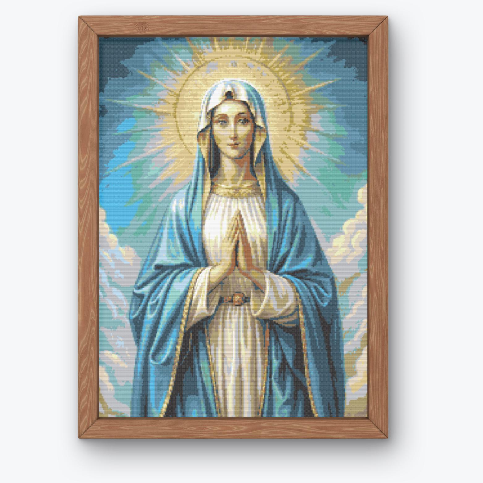 Virgin Mary Cross Stitch Pattern,beautiful Religious Icon for Prayer ...