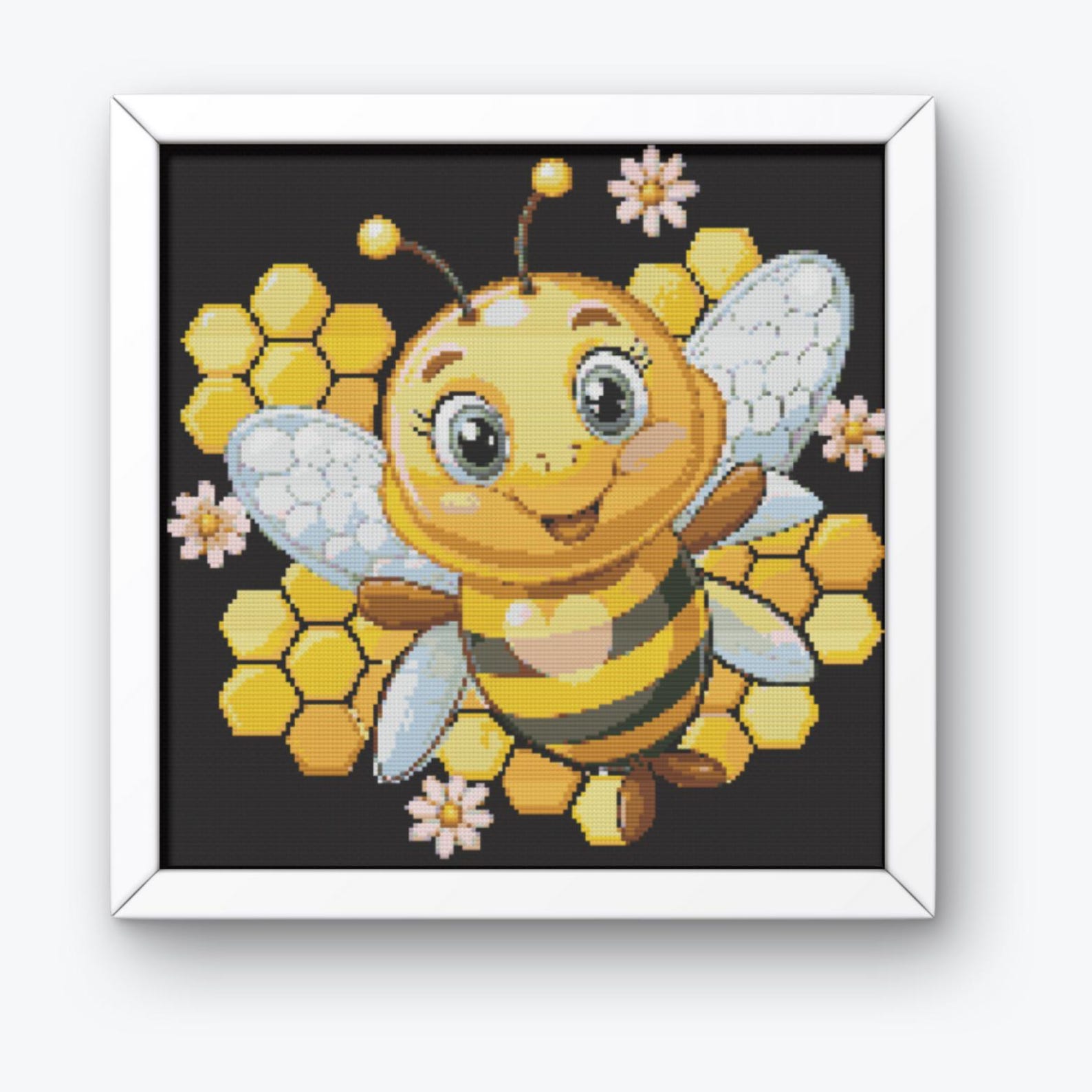 Cross Stitch Bee and Honey, Bee Cross Stitch, Honey Cross Stitch, Comb ...