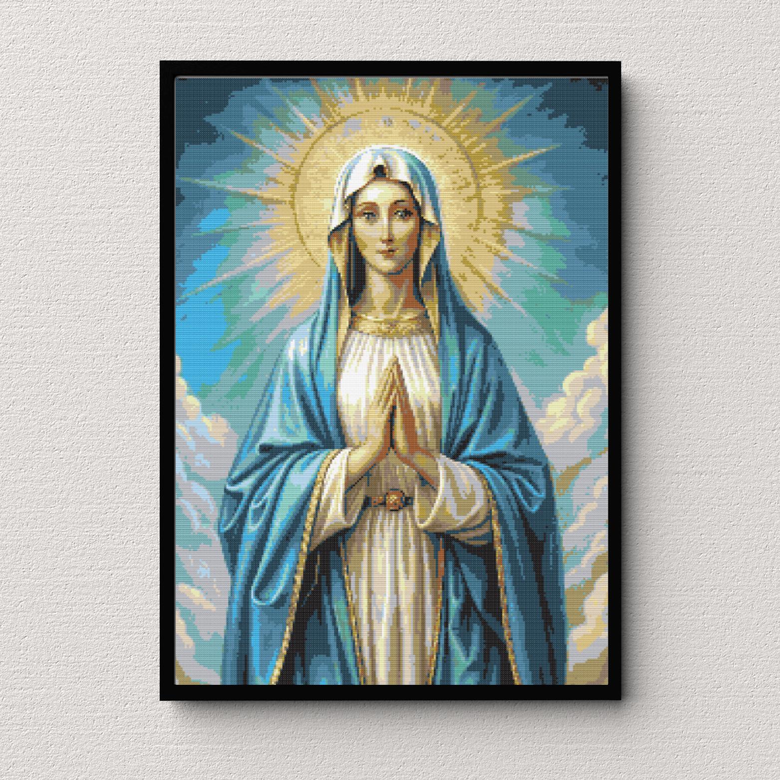 Virgin Mary Cross Stitch Pattern,beautiful Religious Icon for Prayer ...
