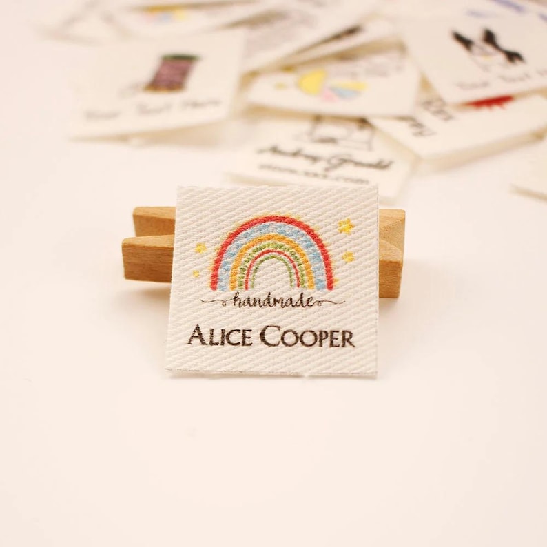 Custom Iron-on Cotton Sewing Labels: Personalized Text/logo (25x25mm ...