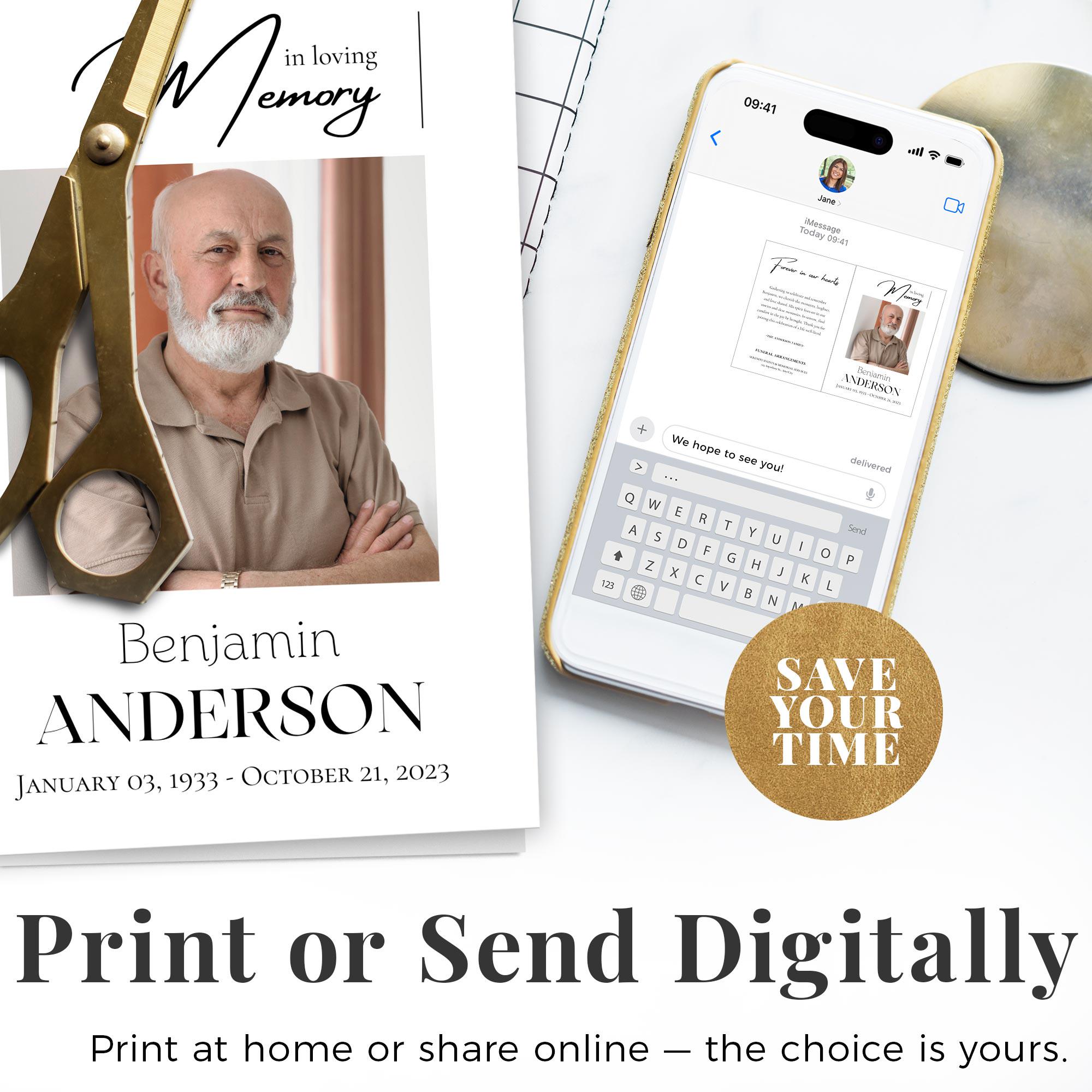 Minimalist Funeral Program Template, Celebration of Life Brochure ...