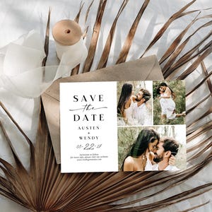 Save the Date Template Photo Collage | Wedding Invitation | Modern ...