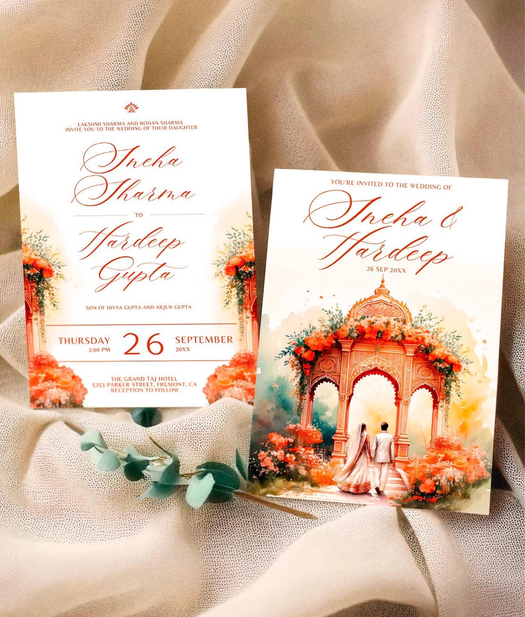 Indian Wedding Template, Watercolor Mandap, Wedding Indian Invitation ...