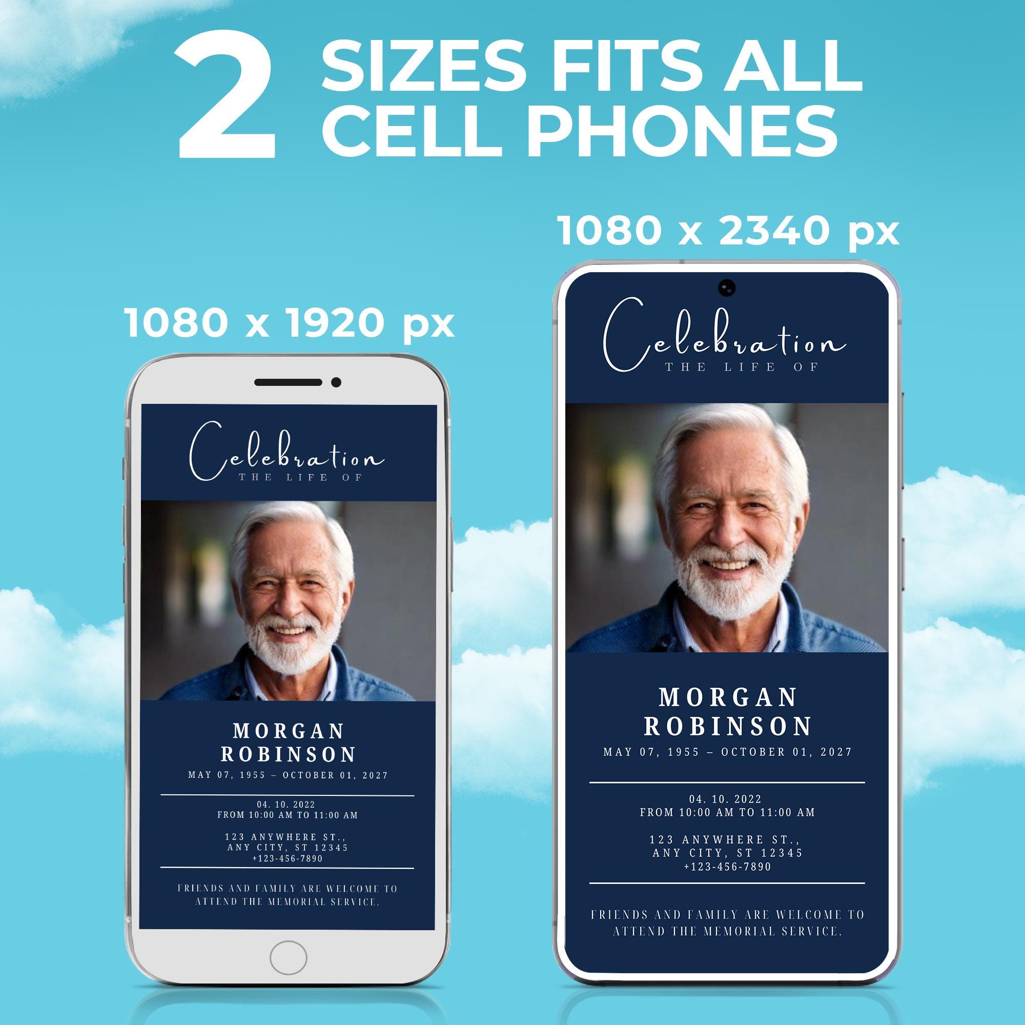Digital Funeral Invitation Template ,celebration of Life Phone ...