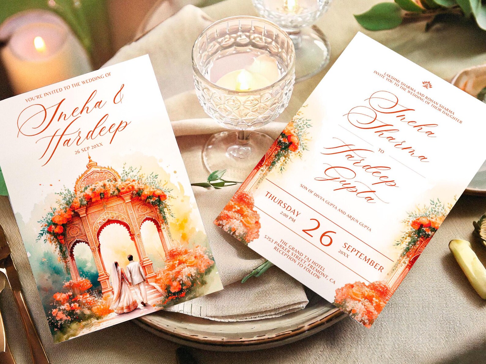 Indian Wedding Template, Watercolor Mandap, Wedding Indian Invitation ...