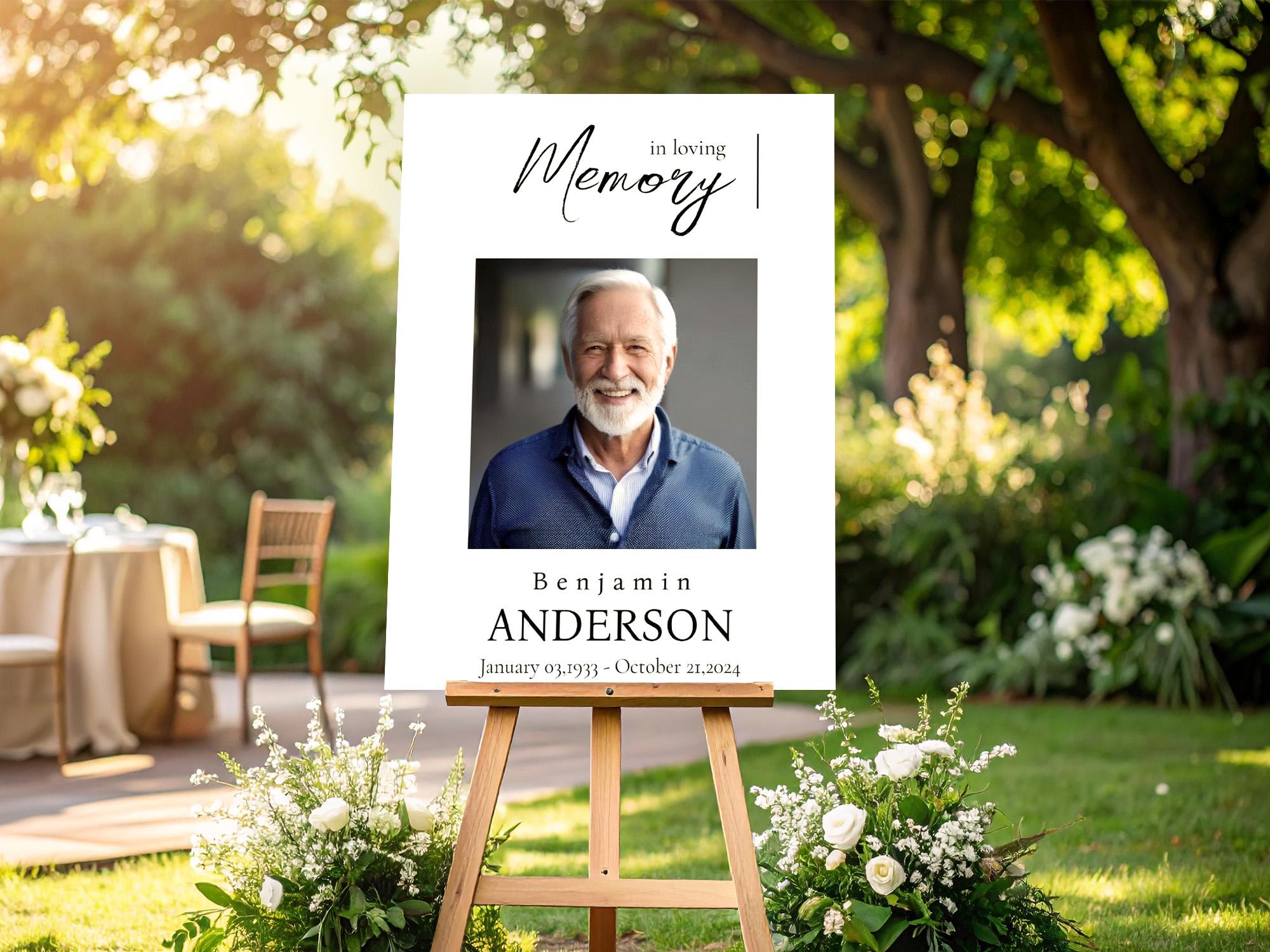 Editable Funeral Memorial Welcome Sign,celebration of Life Decoration ...