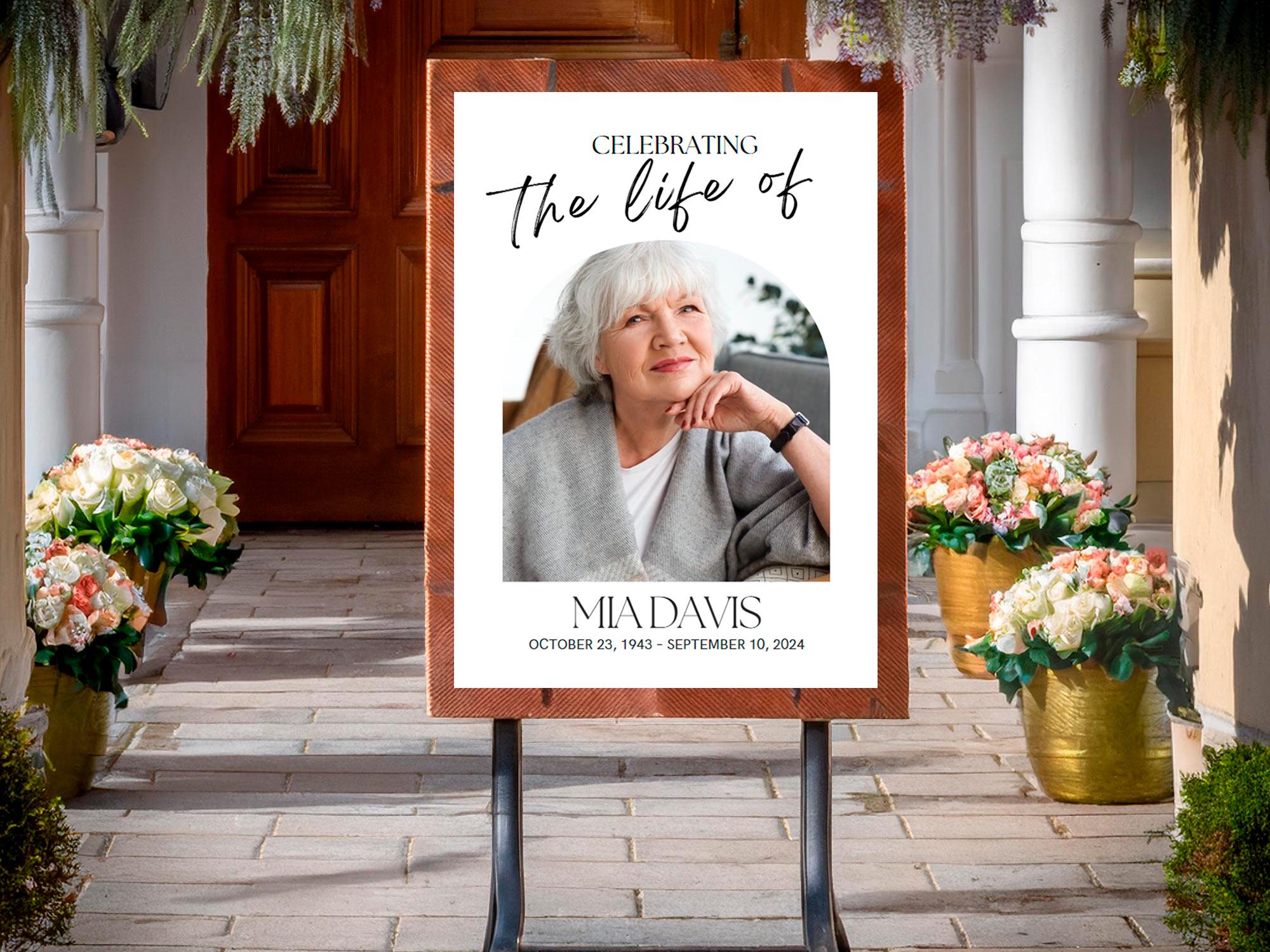 Editable Funeral Memorial Welcome Sign,celebration of Life Decoration ...