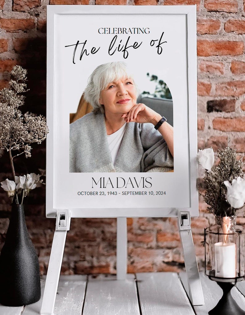 Editable Funeral Memorial Welcome Sign,celebration of Life Decoration ...