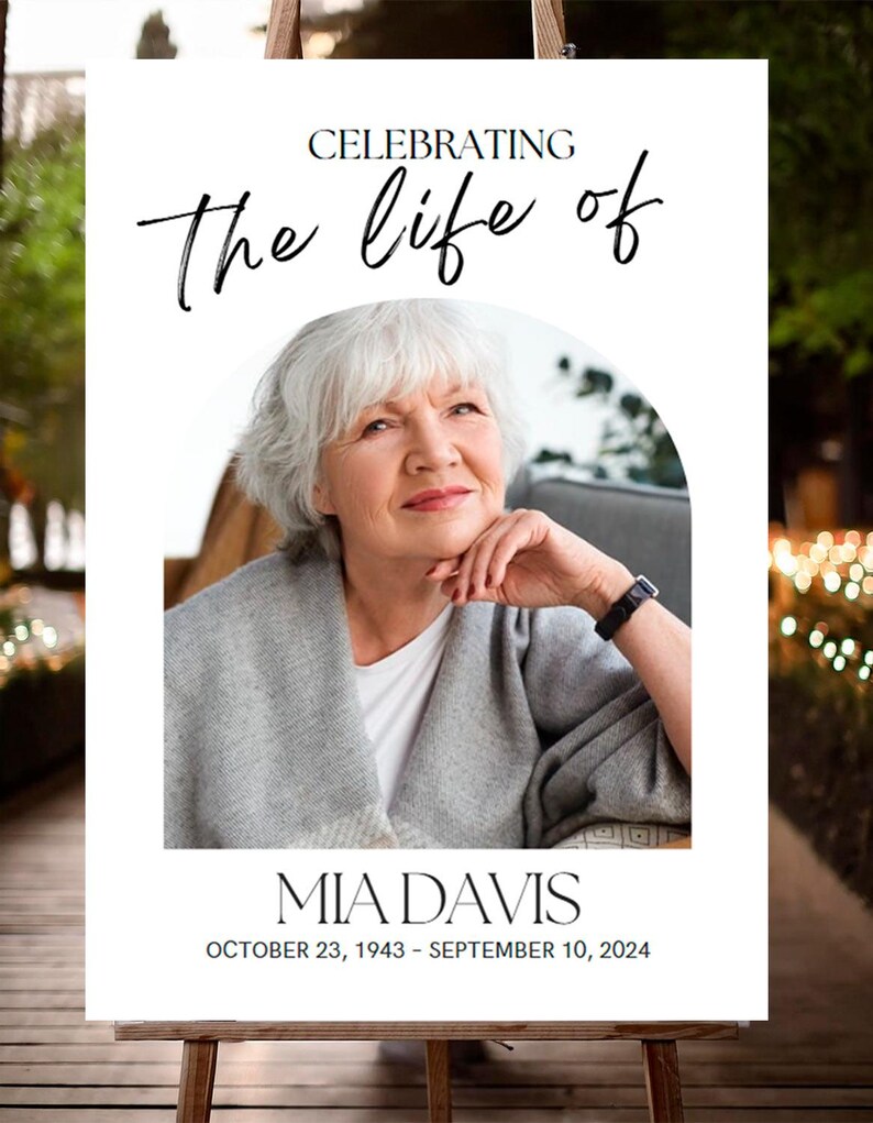 Editable Funeral Memorial Welcome Sign,celebration of Life Decoration ...