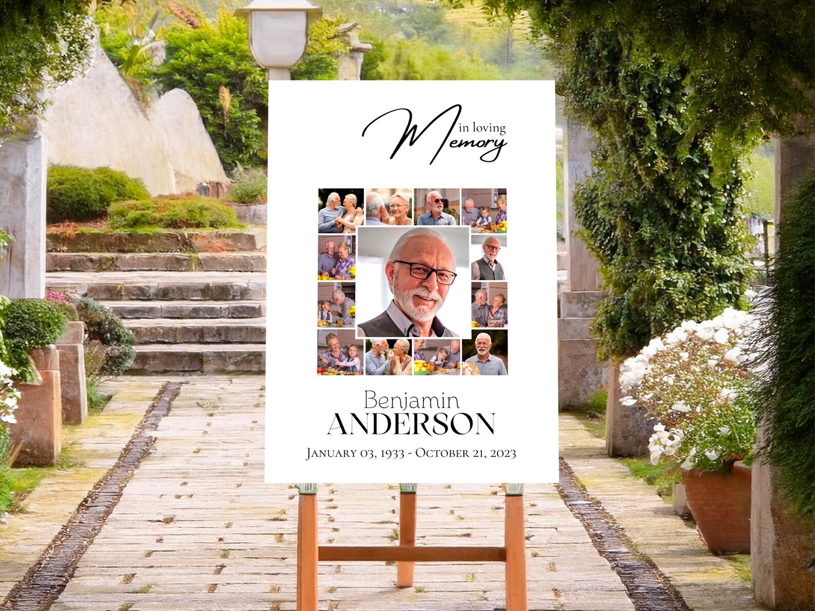 Funeral Photocollage Memorial Welcome Sign,celebration of Life,large ...
