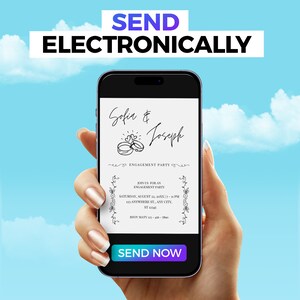 Digital Engagement Template, Engagement Card, Engagement Invitation ...