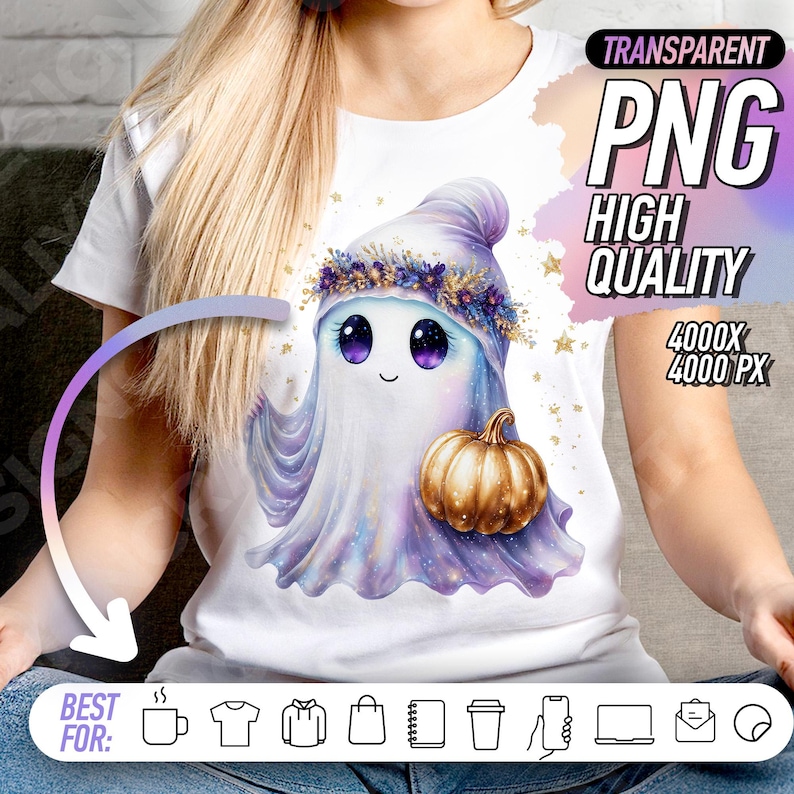 Cute Lavender Ghost Png Halloween Neon Spooky Seasonal Bougie Coquette ...