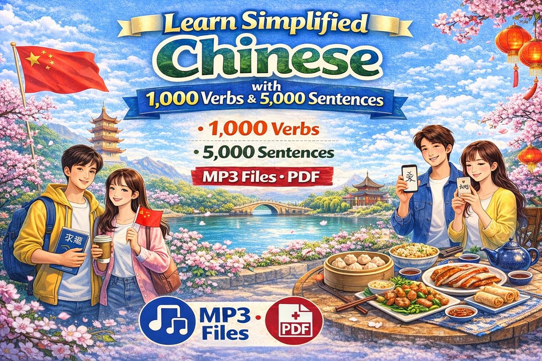 Learn Simplified Chinese With 1,000 Verbs, 5,000 Sentences(mp3 & PDF ...