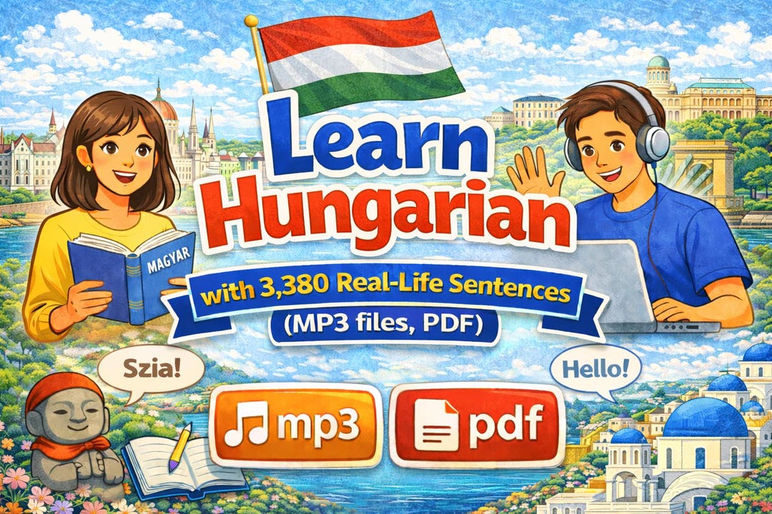 Learn Hungarian With 3,380 Real-life Sentences(mp3 Files, PDF) - Etsy