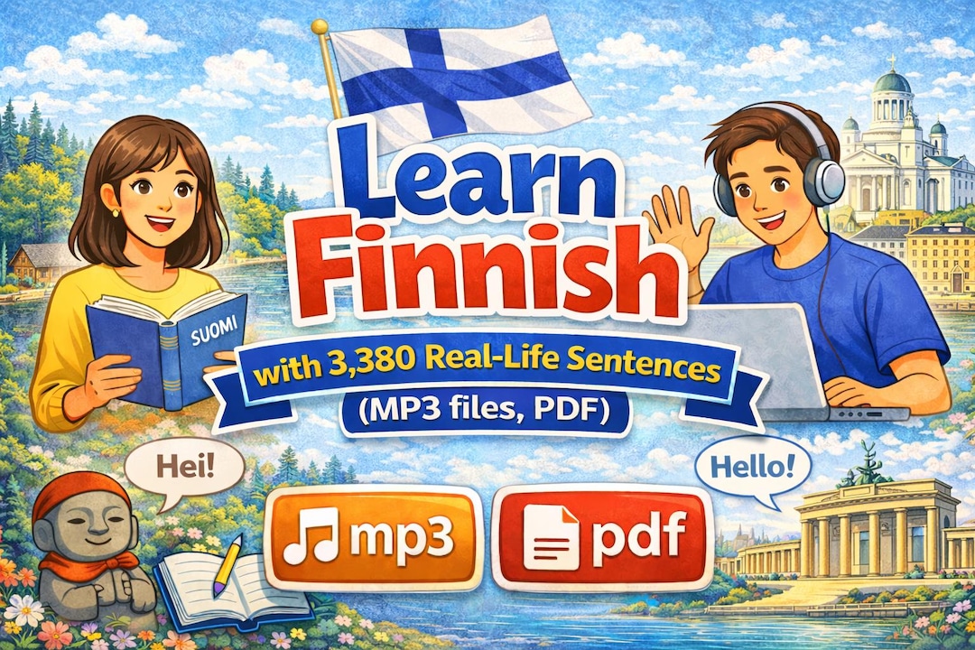 Learn Finnish With 3,380 Real-life Sentences(mp3 Files, PDF) - Etsy