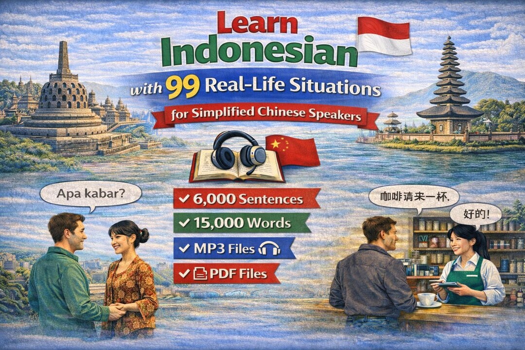 Learn Indonesian With 99 Real-life Situations for Simplified Chinese ...