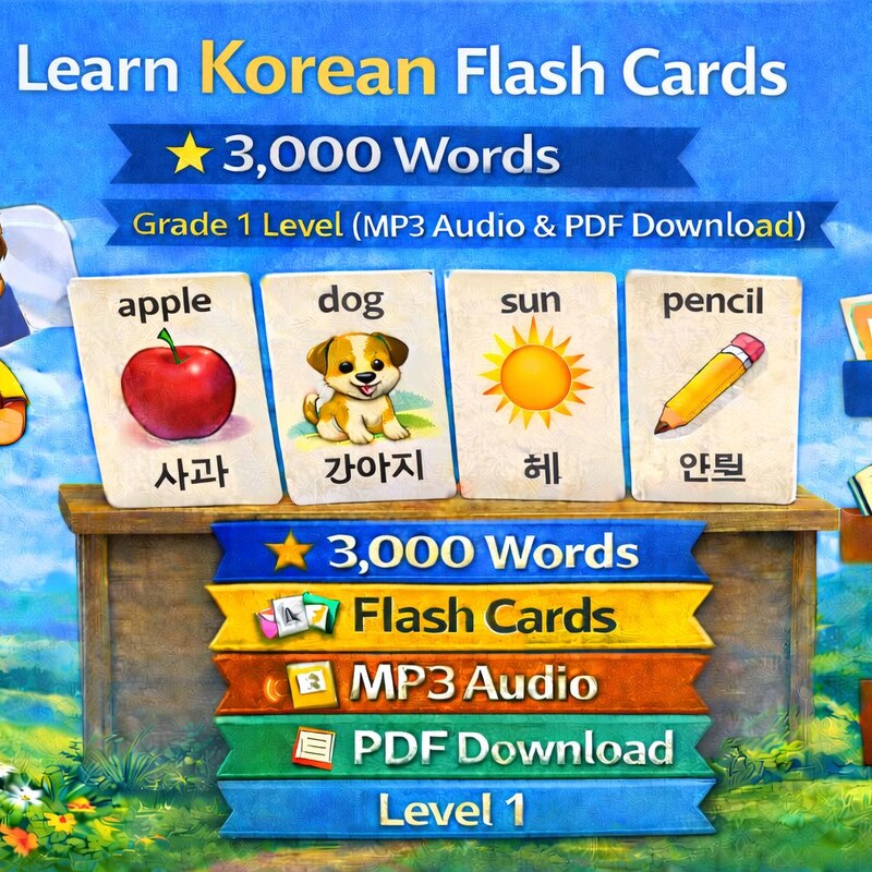 Korean Flashcards - Etsy