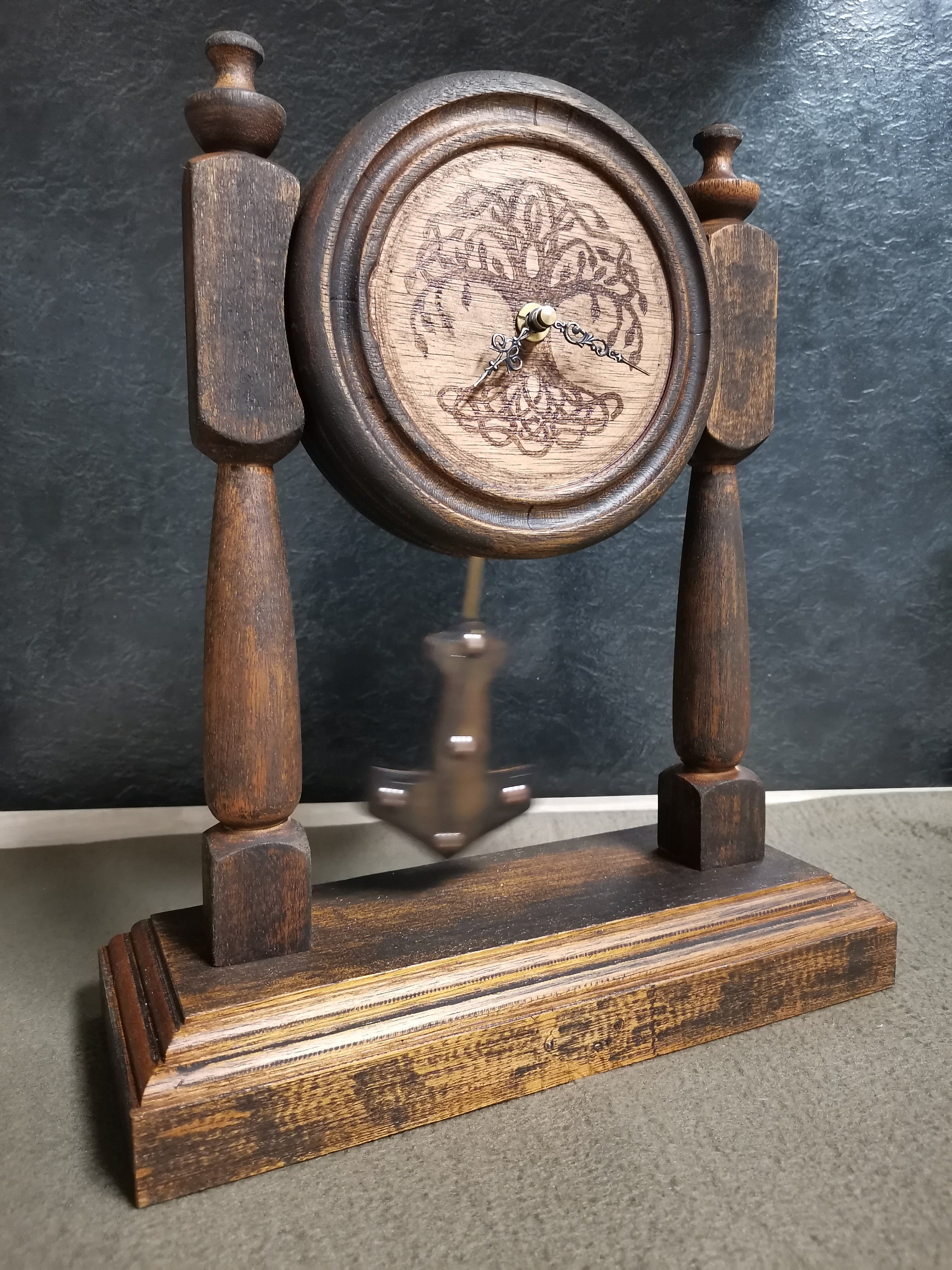 Table Clock Pendulum Clock Thor Hammer - Etsy