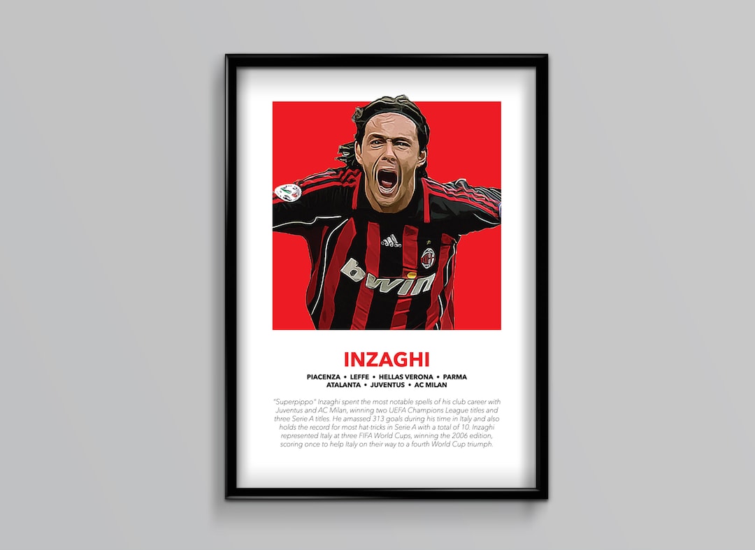 Football Legends - Filippo Inzaghi - Etsy
