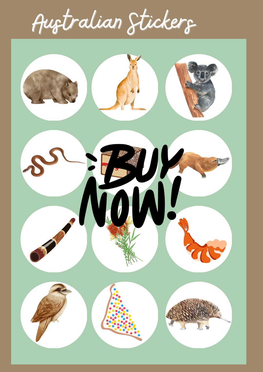 Australian Stickers Template Digital Download - Etsy