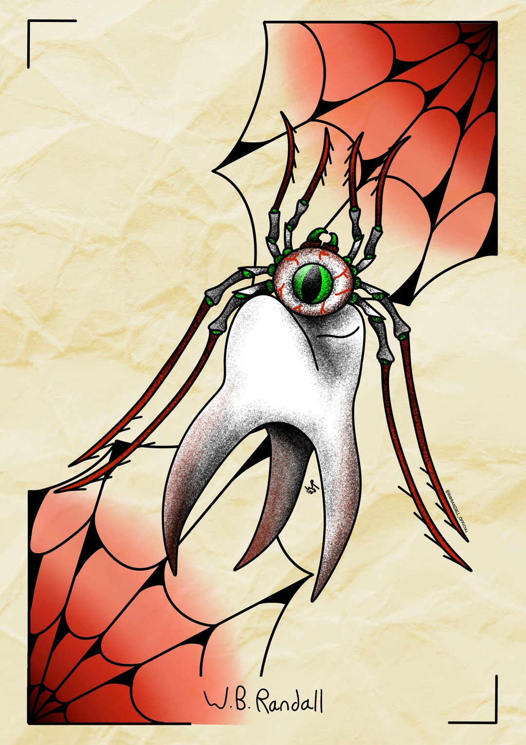 Tooth Spider Tattoo - Etsy