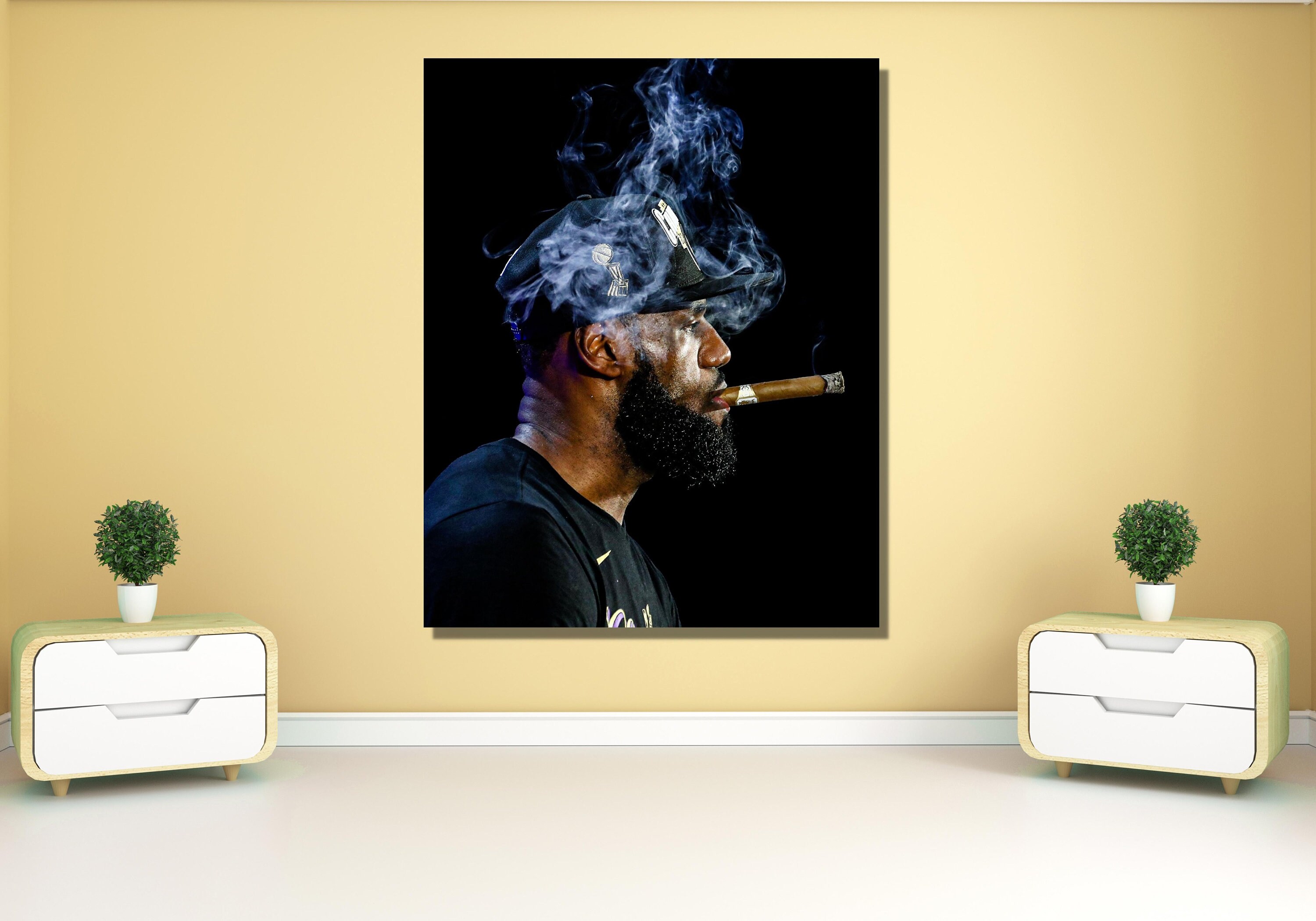 LeBron James Smoking A Cigar Poster