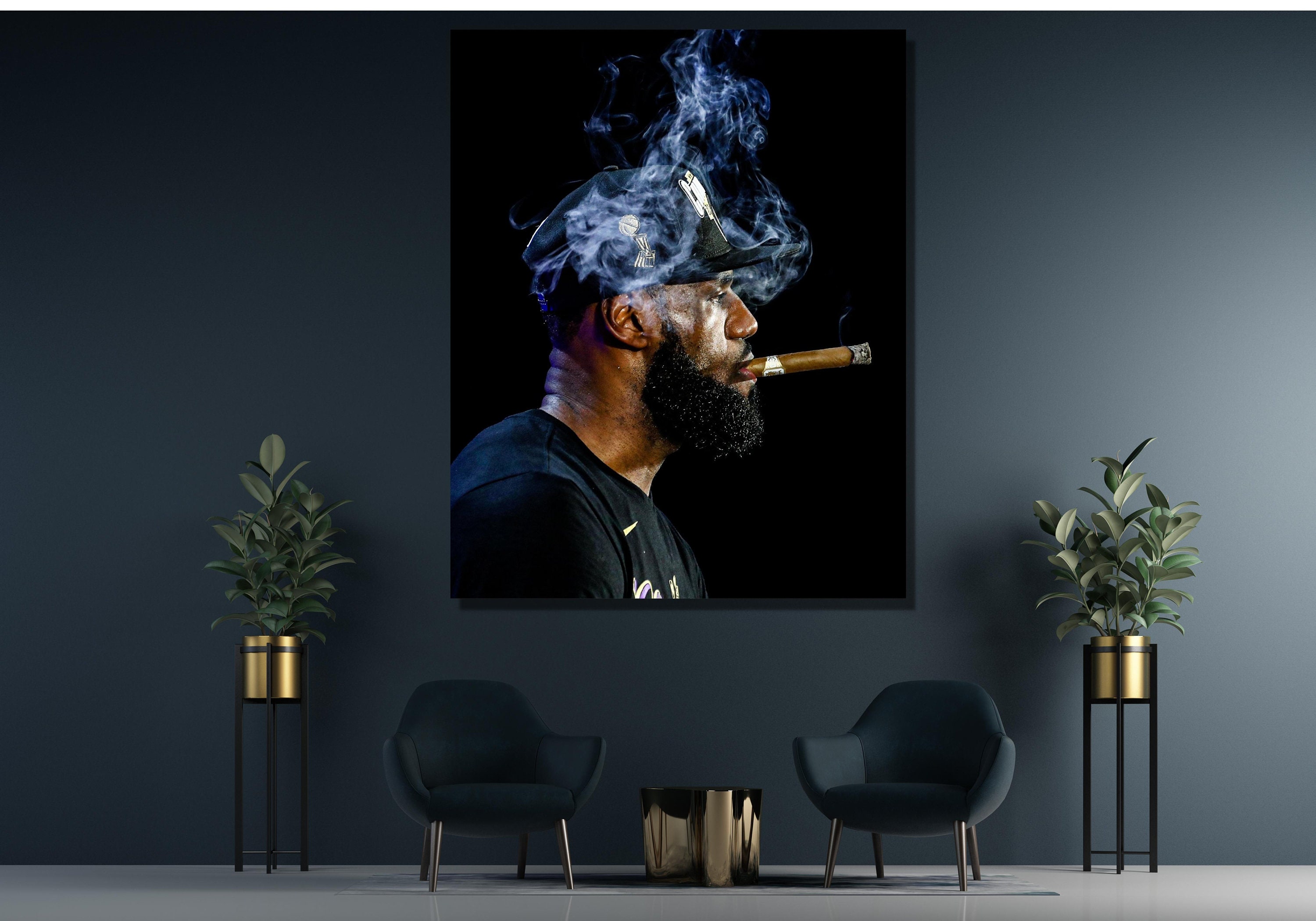 LeBron James Smoking A Cigar Poster