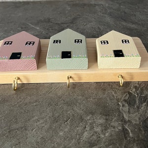 Home Key Rack Wooden Key Holder Home Decor Brass Hooks. - Etsy UK