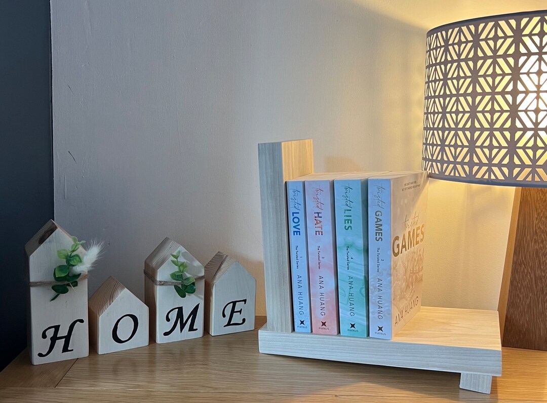 Wooden Book Shelf. Space Saving Book Stand. Home Decor. Bedside ...