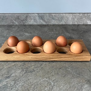 Large Egg Stand. Egg Storage. Solid Oak Egg Holder. Hard Wood. Egg ...