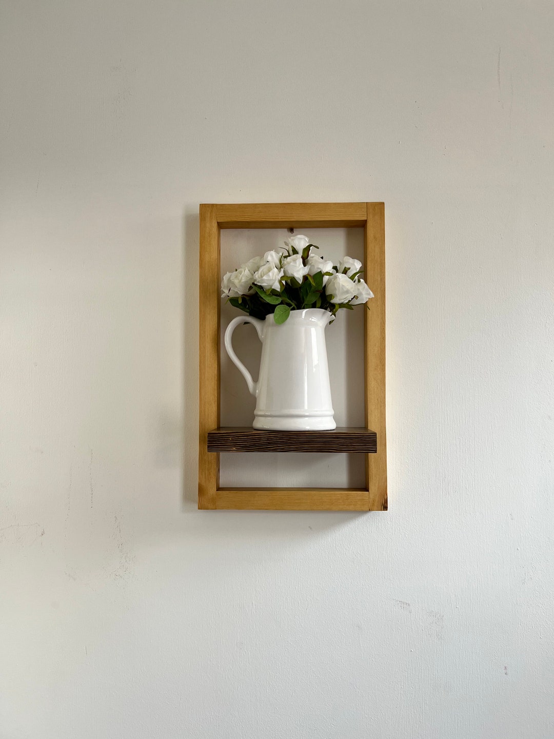 Picture Frame Wooden Shelf Floating Shelf Wood Frame Shelf. - Etsy UK