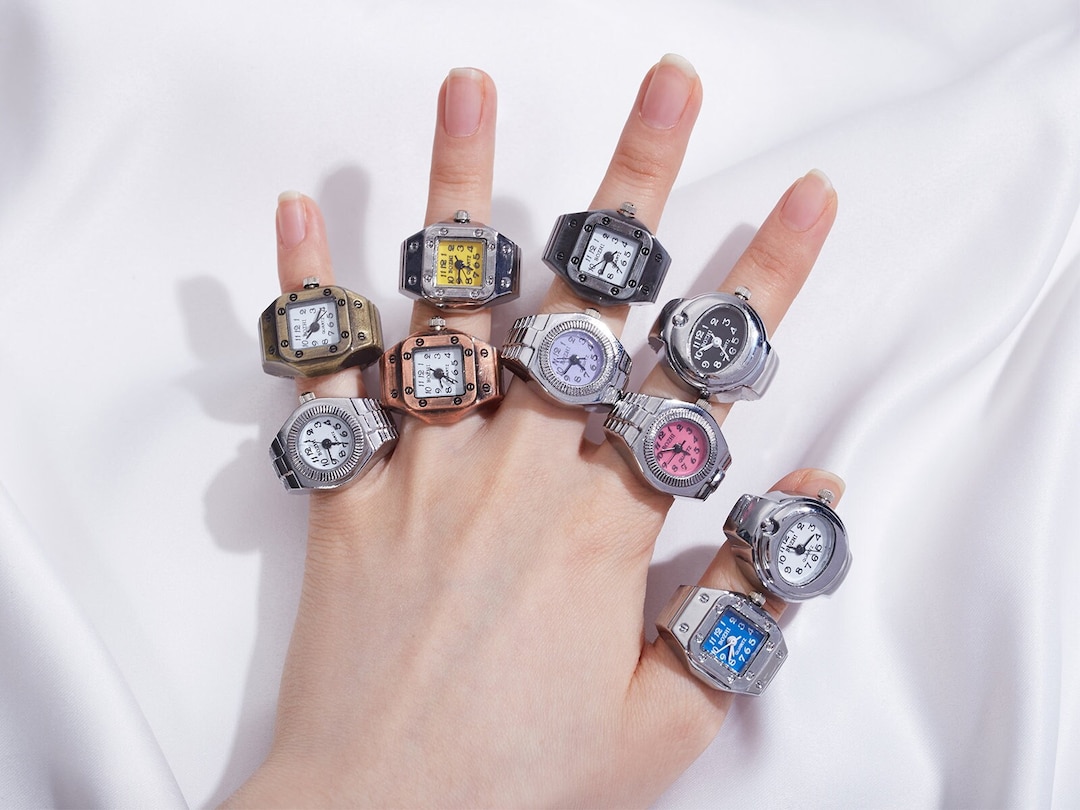 90s Y2K Finger Watch,personalized Watch Ring,custom Vintage Watch ...