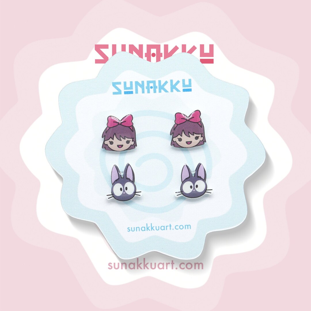 KIKI and JIJI Earrings Stud- Studio Ghibli - Kiki Delivery Service Jiji ...