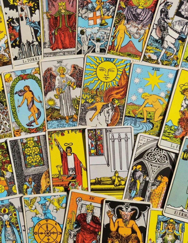 Rider Waite Smith Tarot Deck (1971) – 78 Gilded Cards | Vintage ...