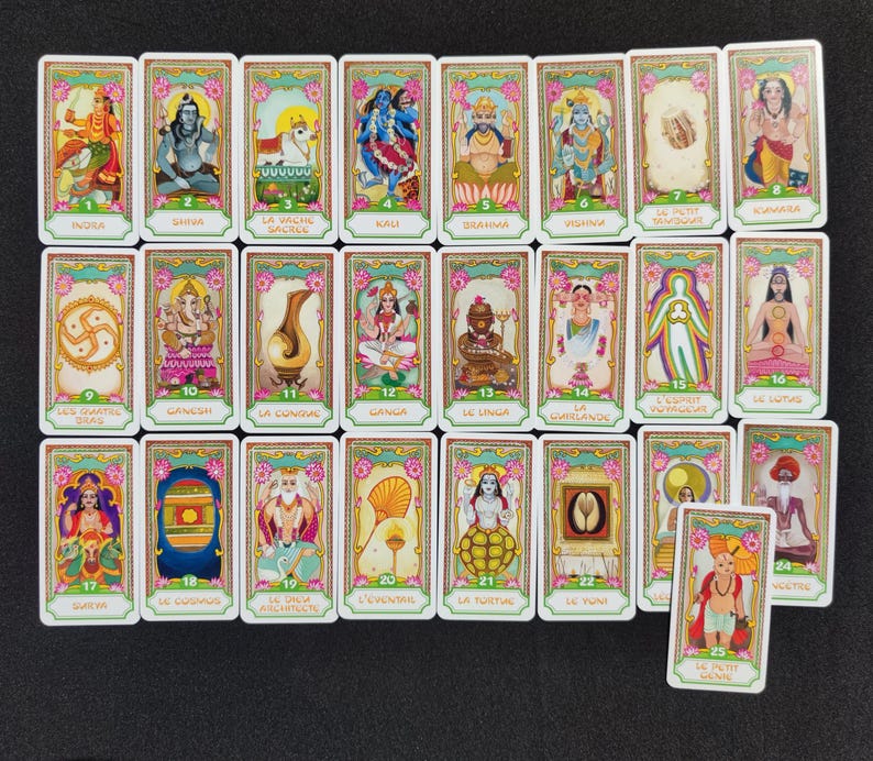 Hindu Tarot Mini Deck Rare – 25 Divination Cards – Vintage Magazine ...