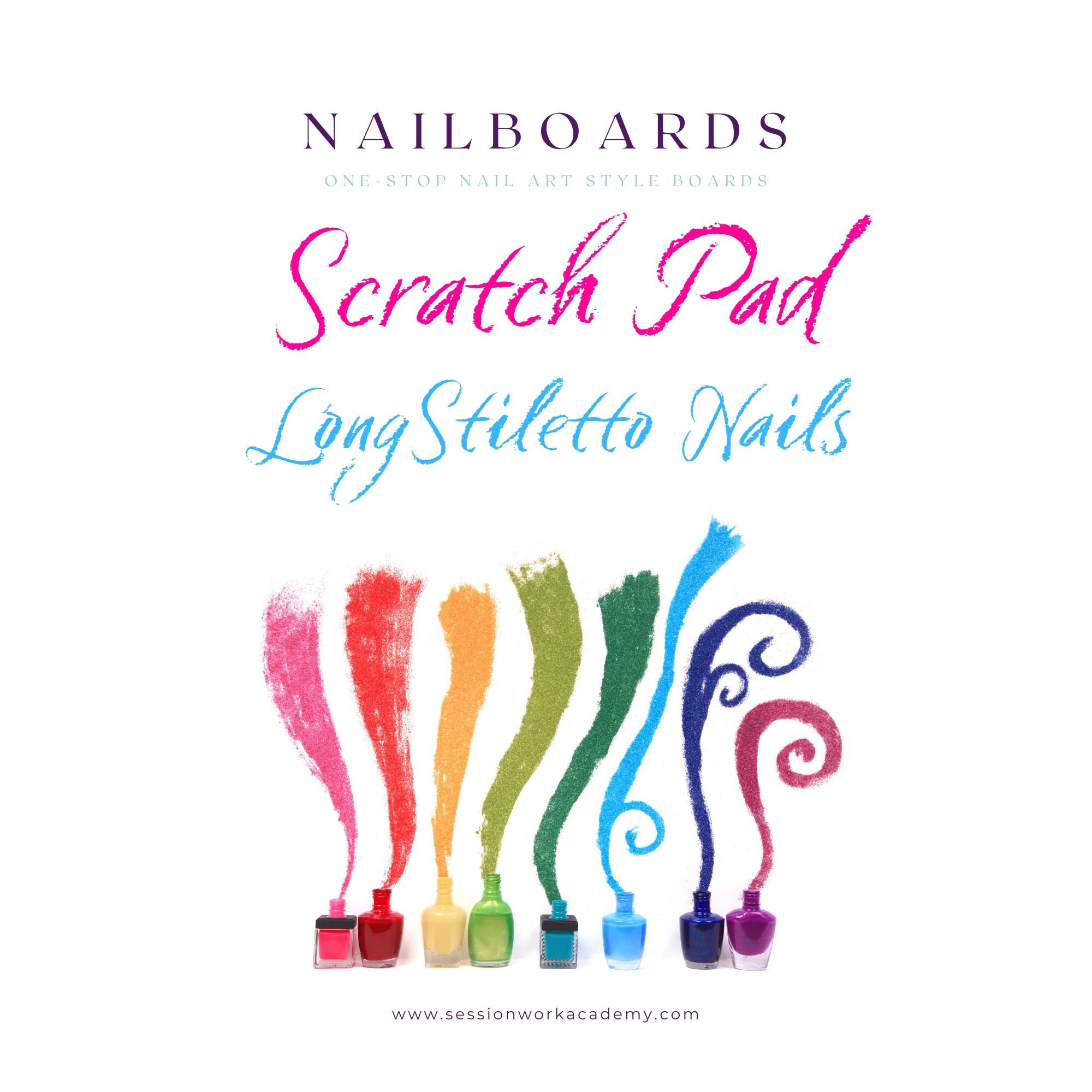 Nail Art Templates: Long Stiletto Nail Design Template | US Letter ...