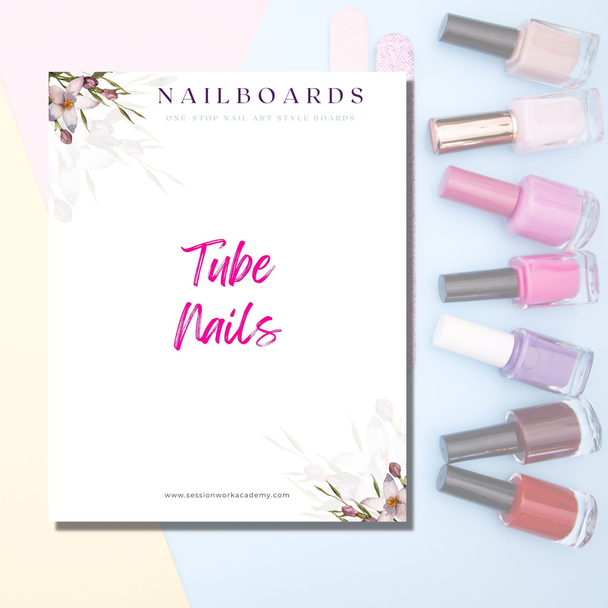Nail Art Templates: Tube Nail Design Template | US Letter | Digital PDF ...